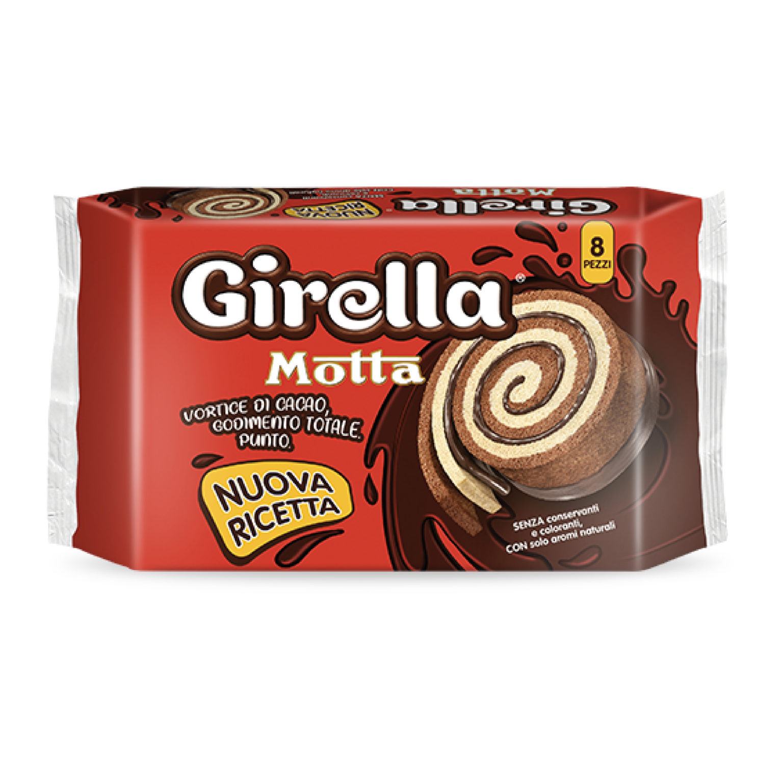 Girella sponge roll cake with chocolate 280gr (8 rolls)
